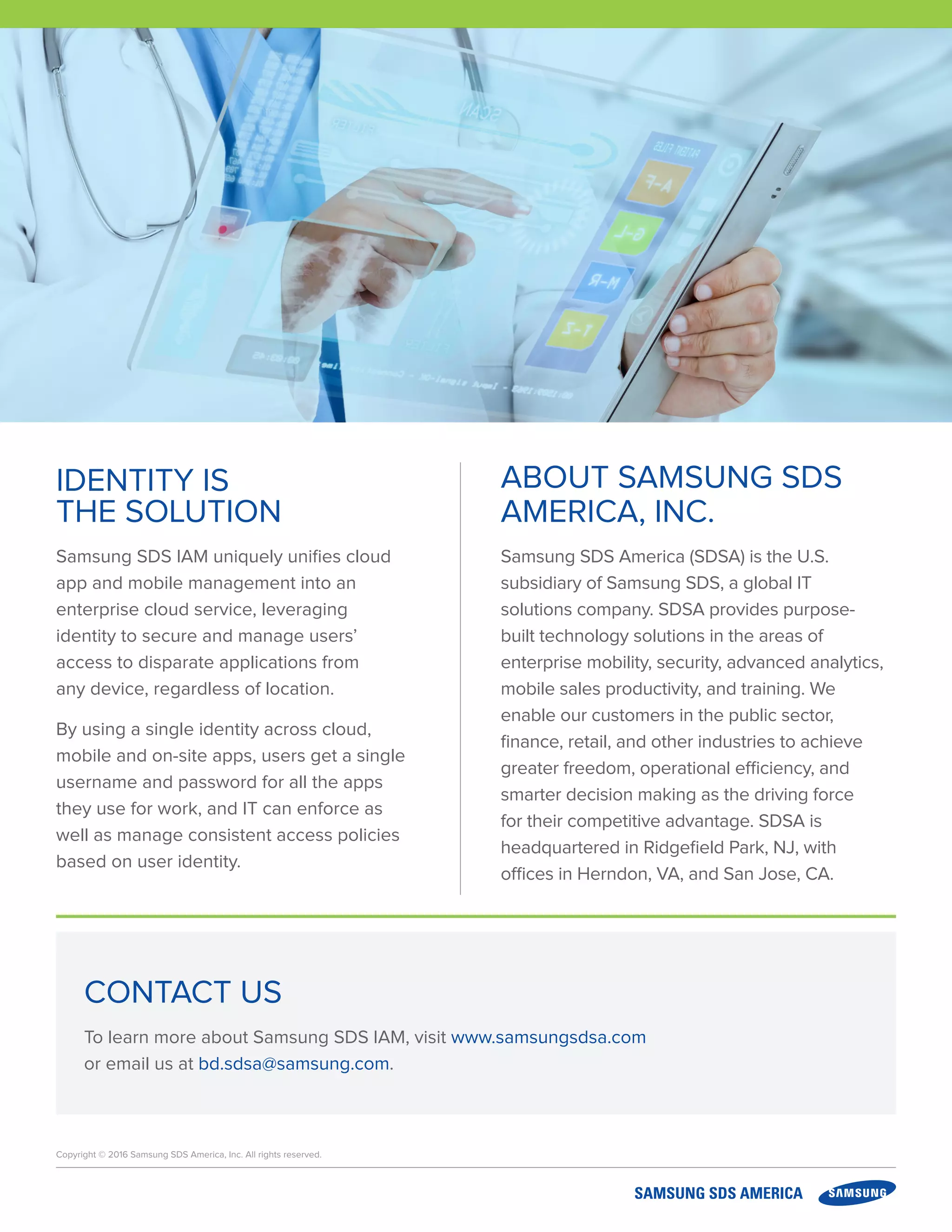 Samsung SDS IAM & EMM for Healthcare | PDF