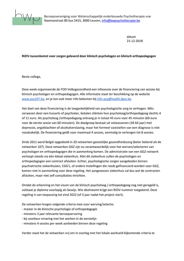 Brief aan de_leden_riziv_financiering | PDF