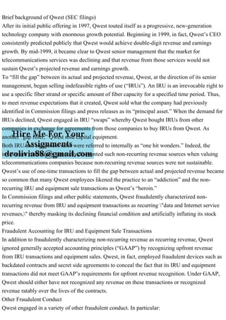 Brief background of Qwest (SEC filings)After its initial public of.pdf