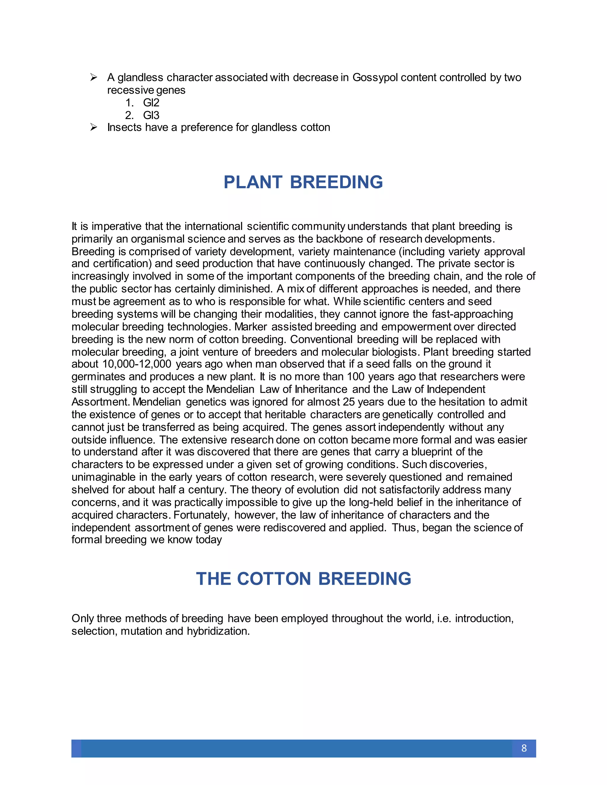 Brief cotton breeding | DOCX