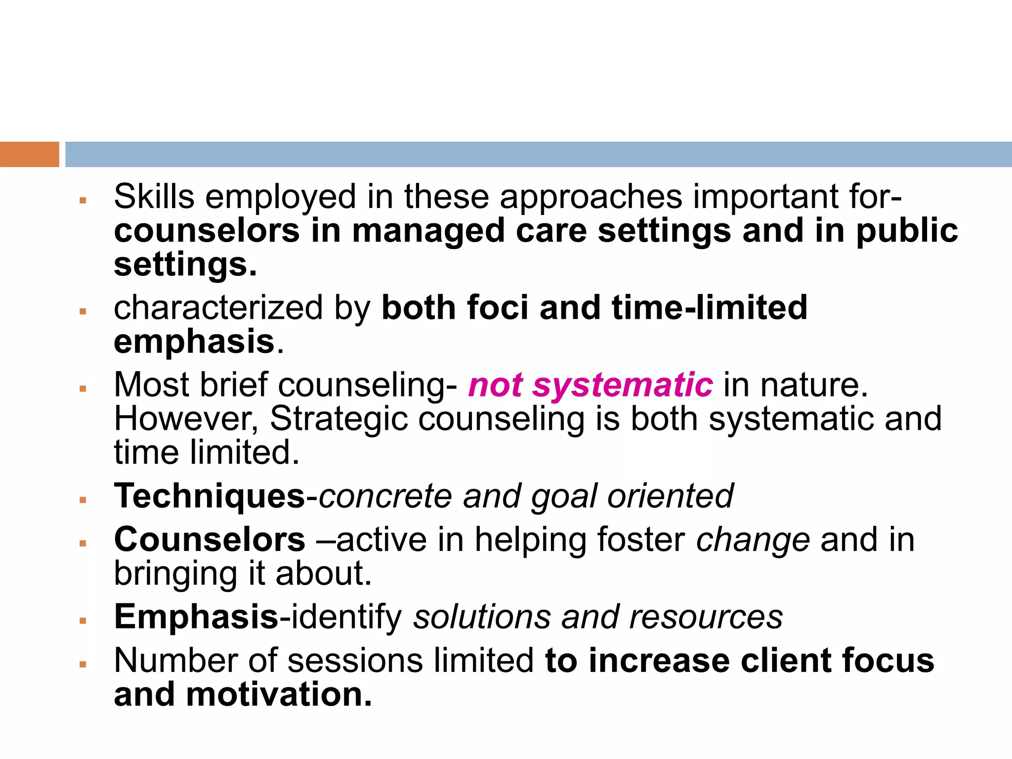 Brief counseling approaches- solution focused counseling | PPT