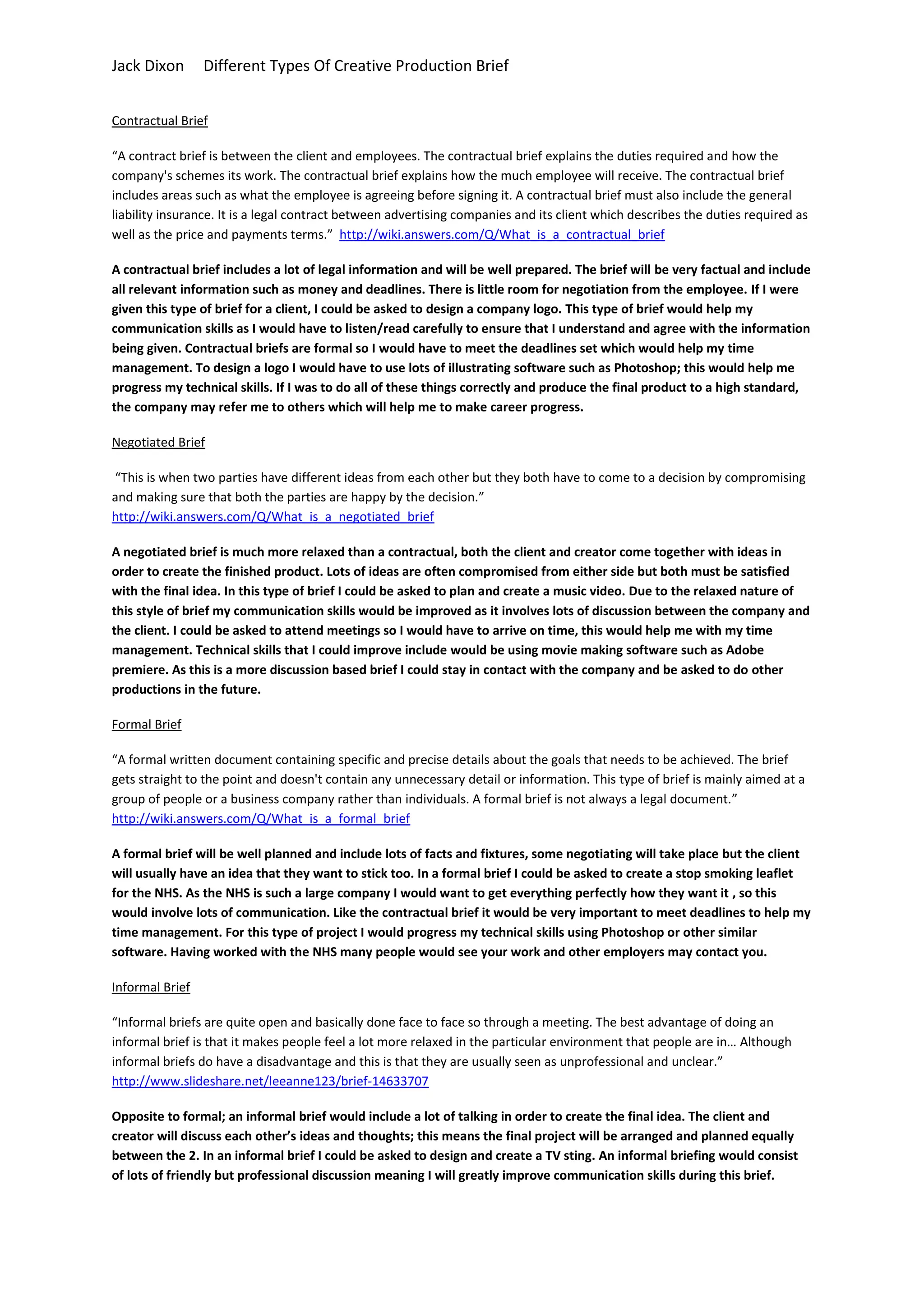 Brief definitions | DOCX | Resume Writing and Advice | Job Search