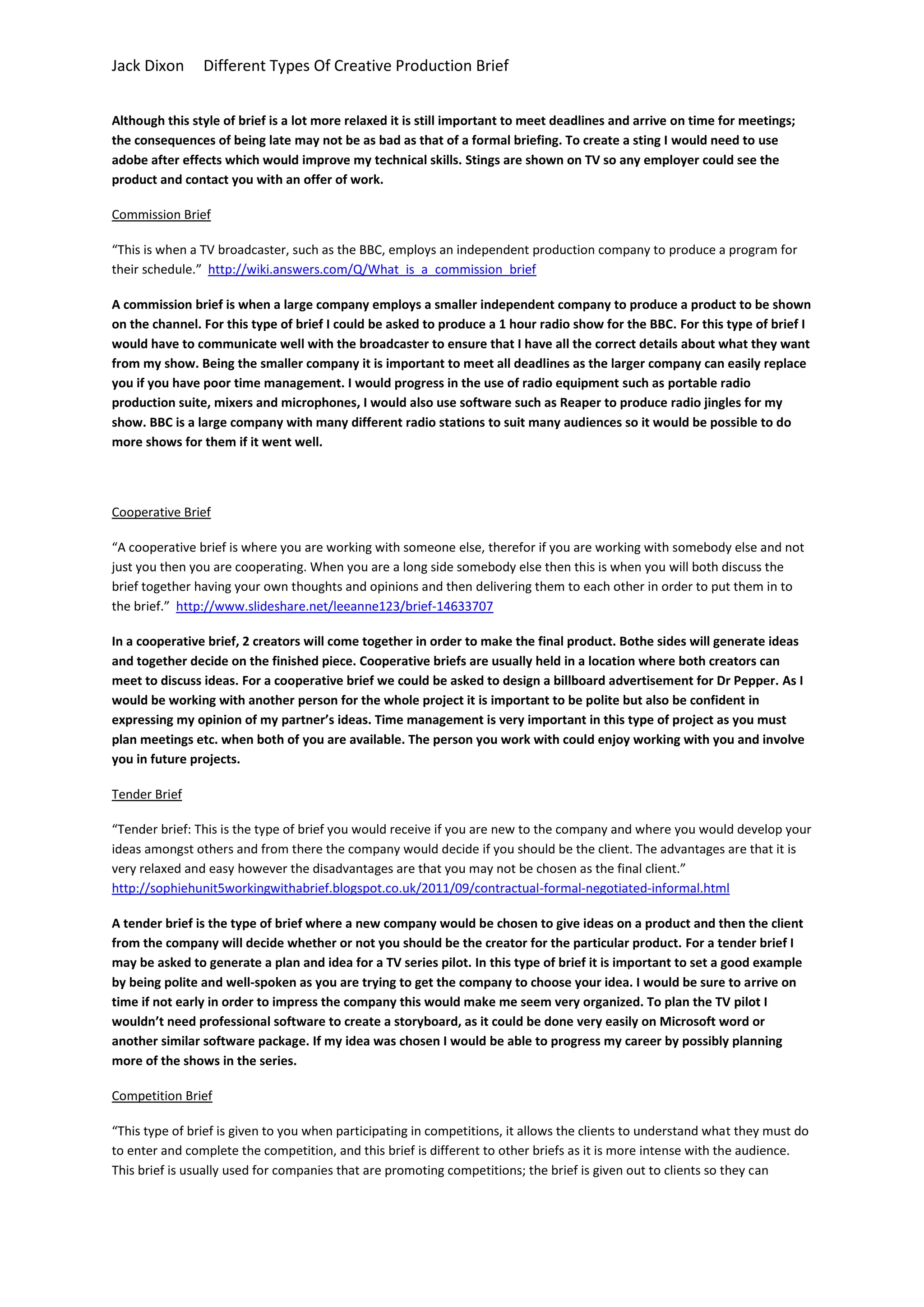 Brief definitions | DOCX | Resume Writing and Advice | Job Search