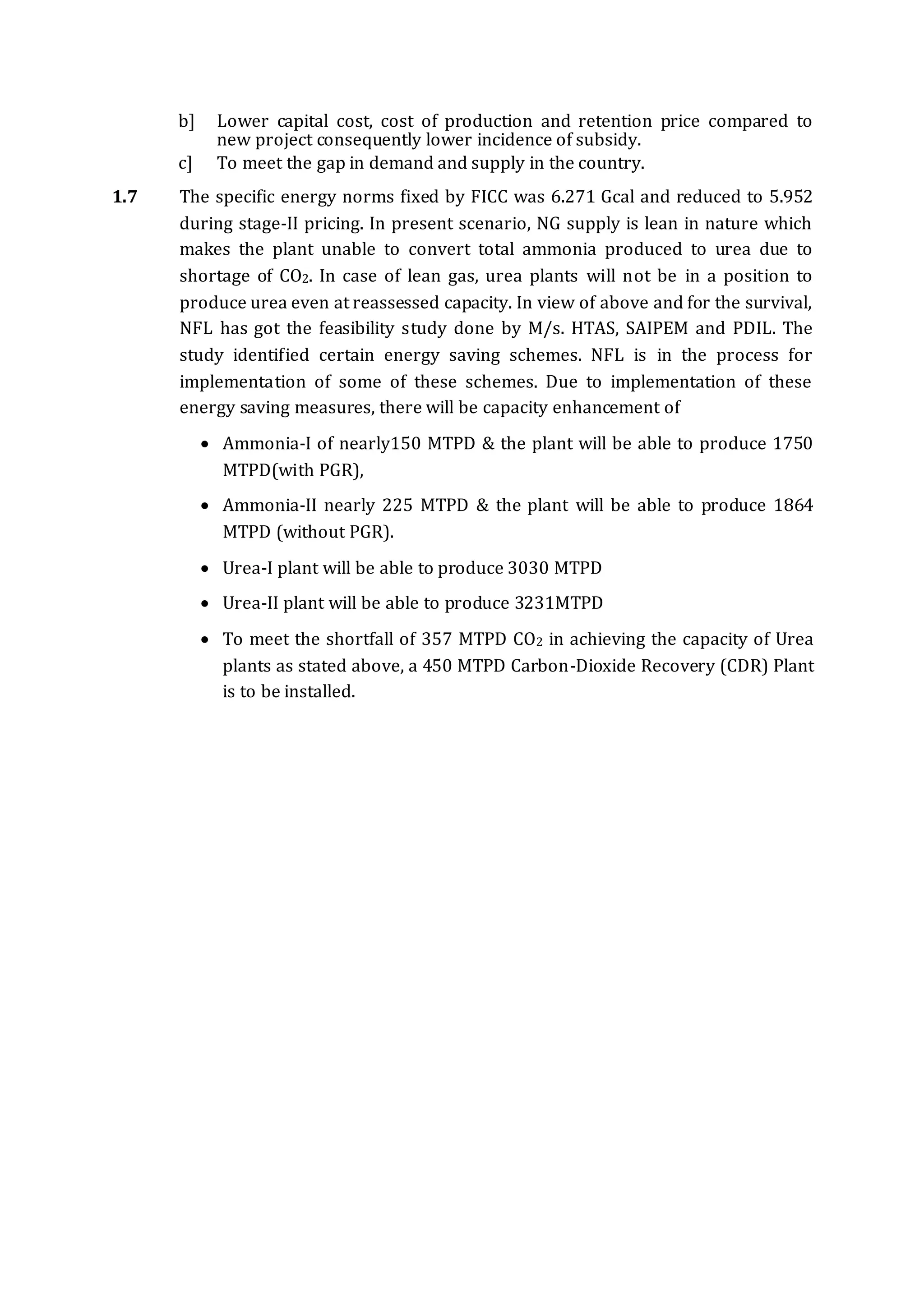 Brief desccription of ammonia & urea plants with revamp | PDF