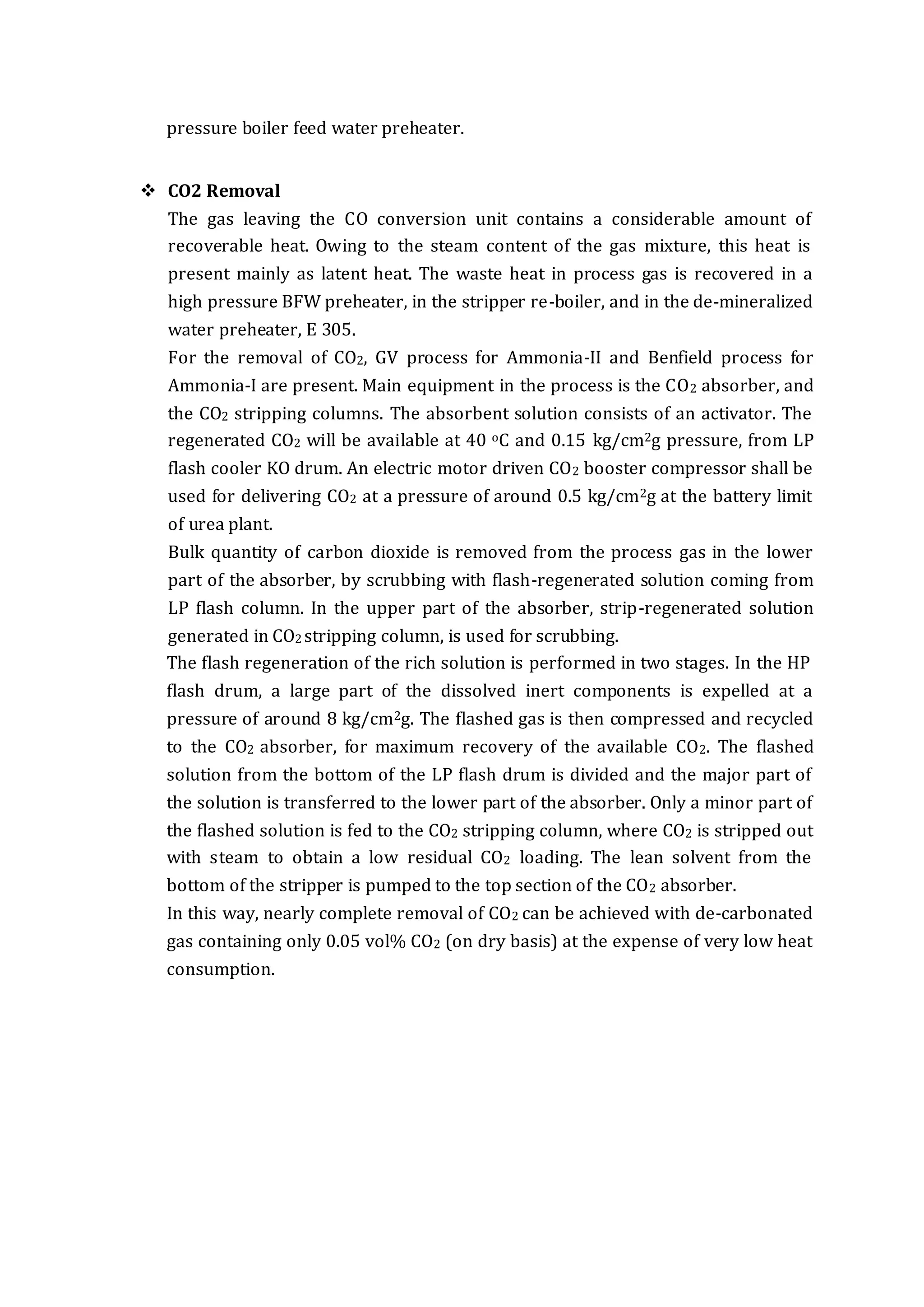 Brief desccription of ammonia & urea plants with revamp | PDF