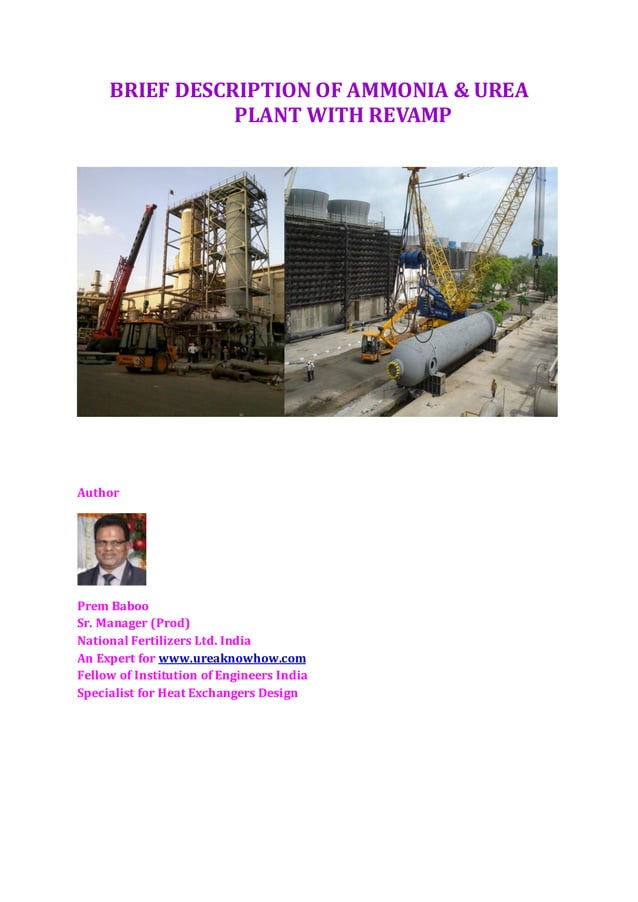 Brief desccription of ammonia & urea plants with revamp | PDF