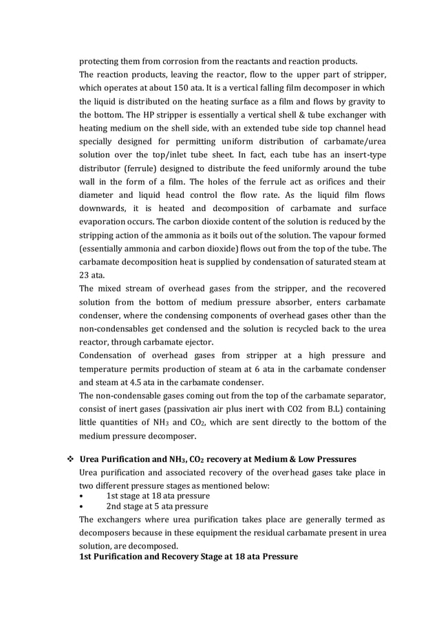 Brief desccription of ammonia & urea plants with revamp | PDF