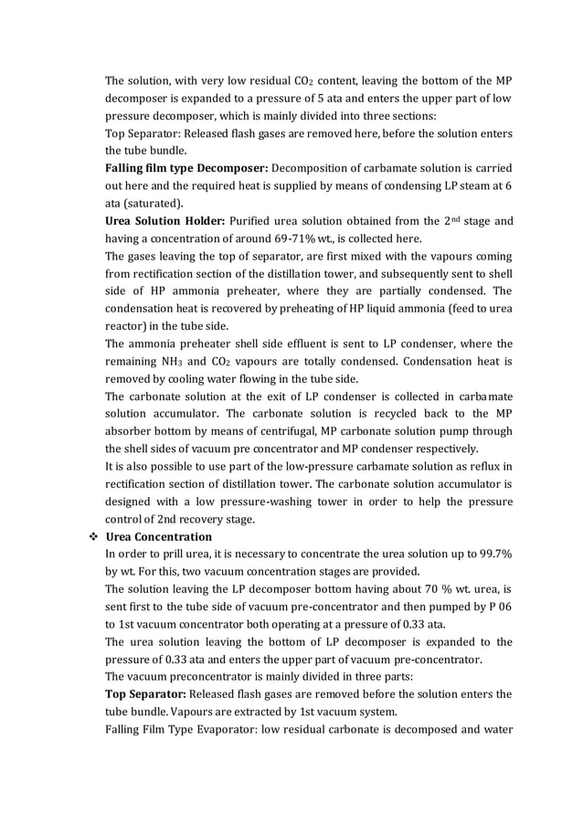 Brief desccription of ammonia & urea plants with revamp | PDF