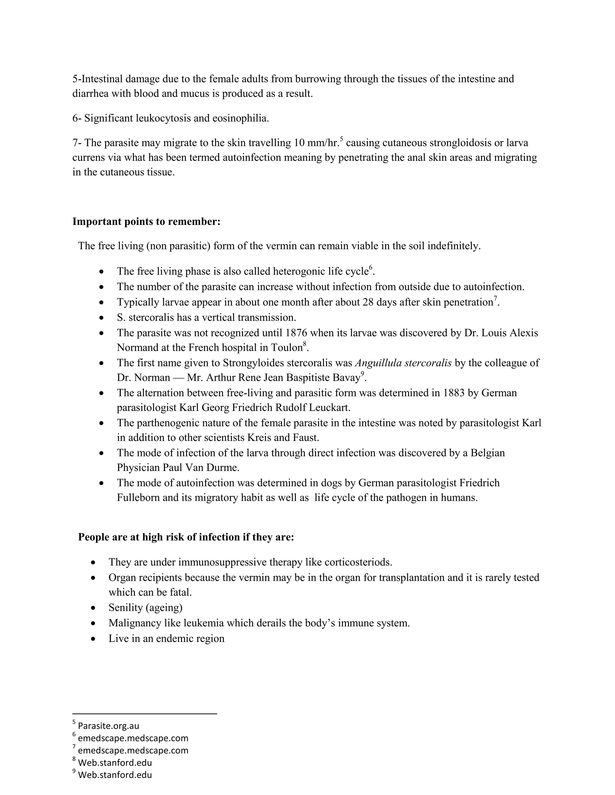 Brief description of nematode strongyloides stercoralis and its ...