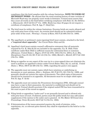 Brief filing checklist in the 7th circuit | PDF