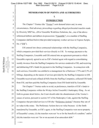 Brief In defense of Preference claims by trustee | PDF