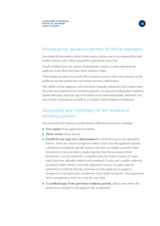 A brief guide to Residence Permits for real estate owners in Greece | PDF
