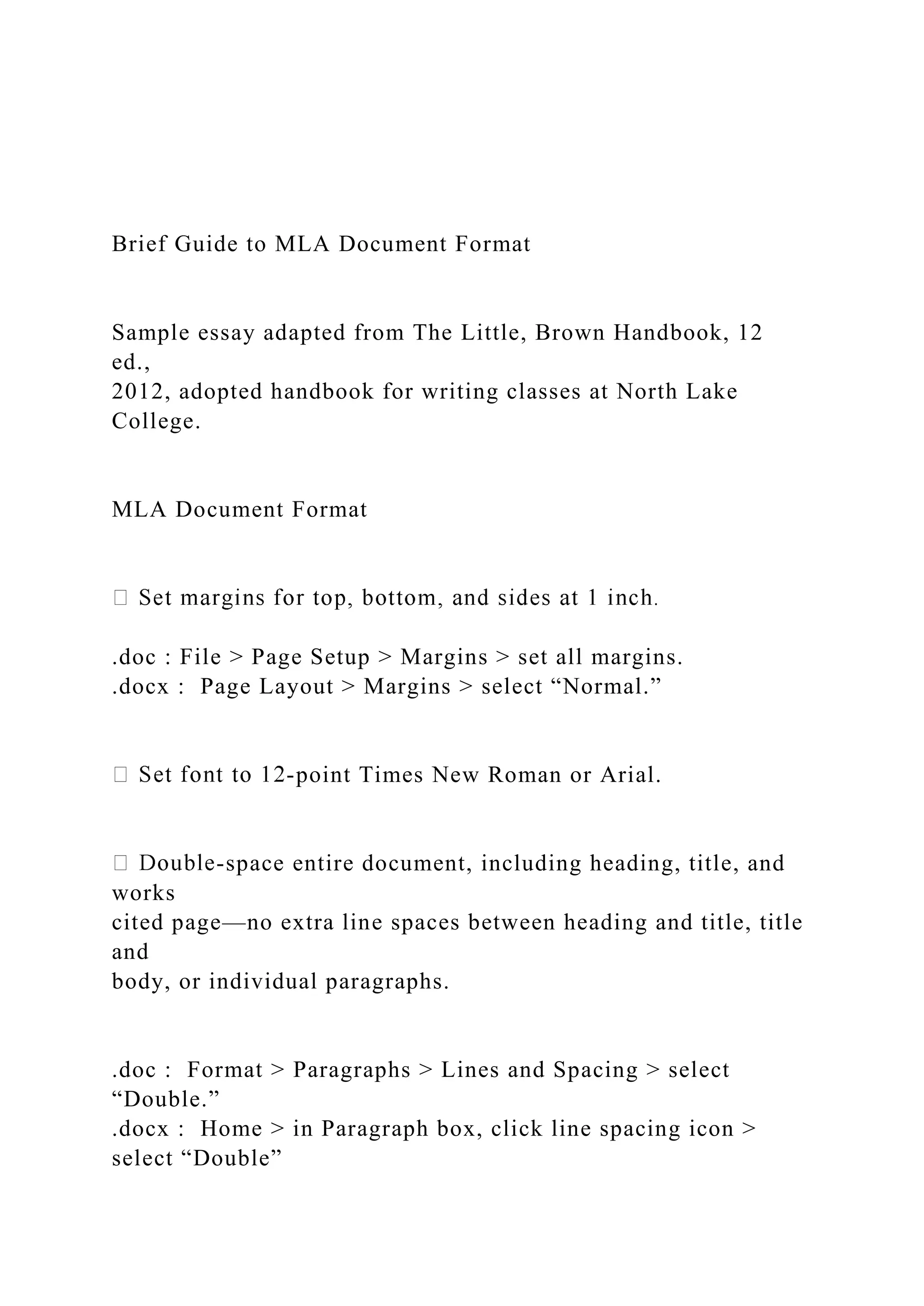 Brief Guide to MLA Document Format Sample essay adapted.docx