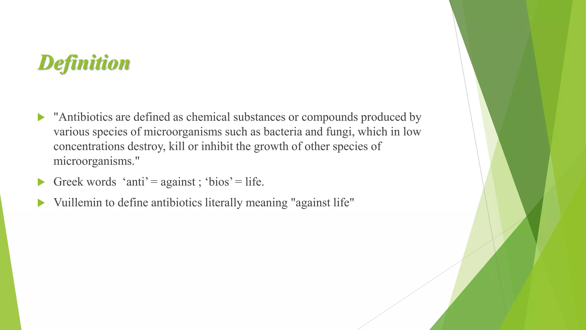 Brief historical background & classification of antibiotics | PPTX