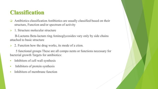 Brief historical background & classification of antibiotics | PPTX