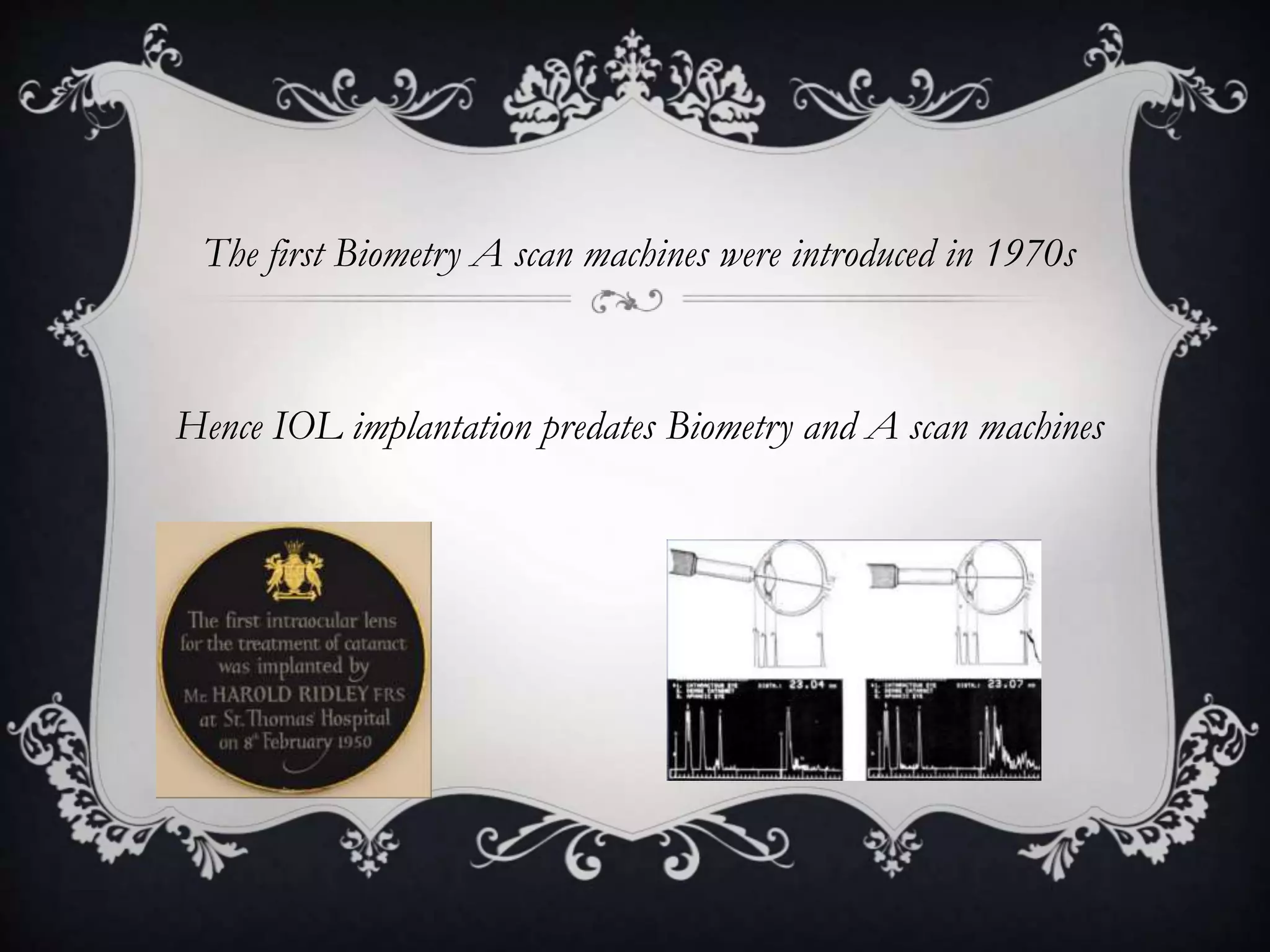 Brief history biometry iol calculation formula & a constant ...