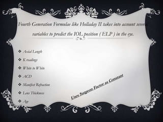 Brief history biometry iol calculation formula & a constant ...