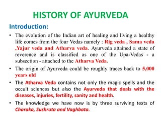 Brief history of ayurveda | PPTX