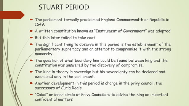BRIEF HISTORY OF BRITISH CONSTITUTIONAL DEVELOPMENT.pptx | Law
