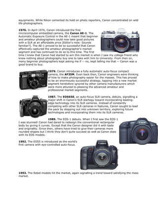 Brief history of canon cameras | DOCX