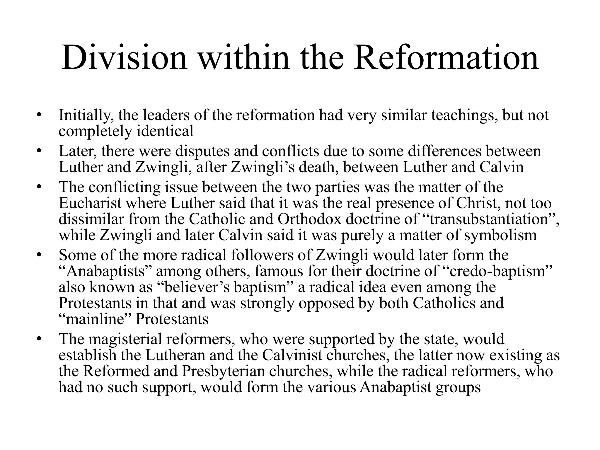 Brief History of Christianity: Division of the Church | PPTX
