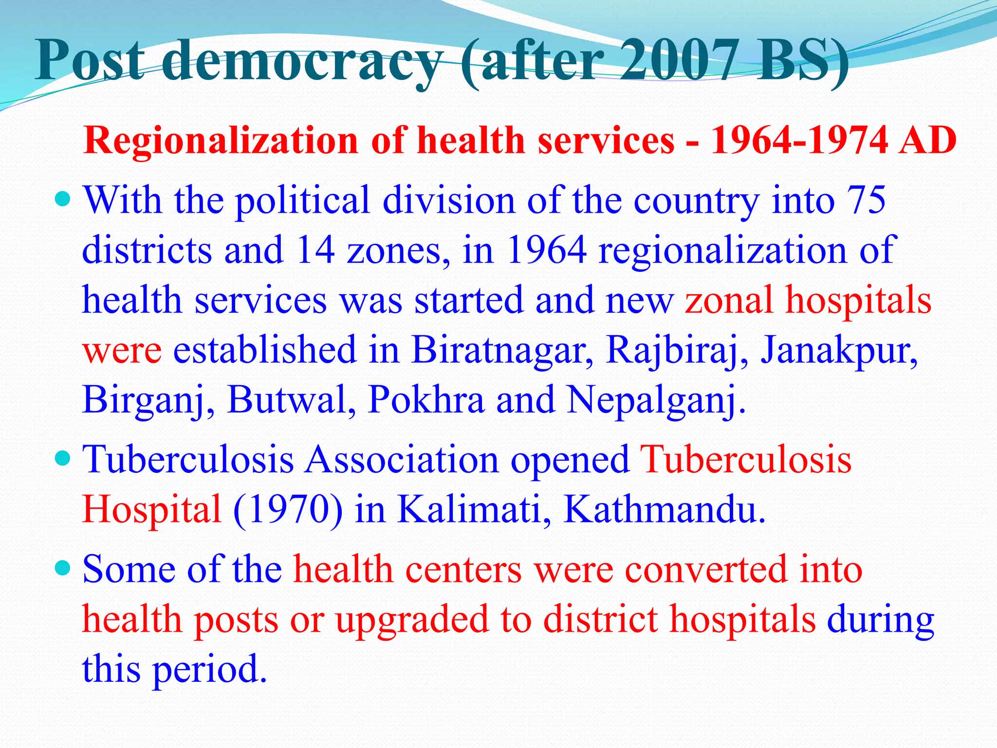 Brief history of development of health system in nepal | PPTX