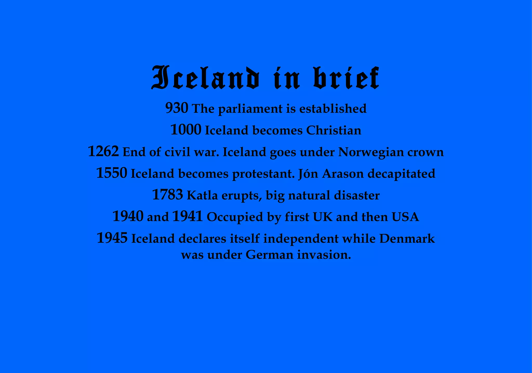 Brief history of iceland (modified) | PPT