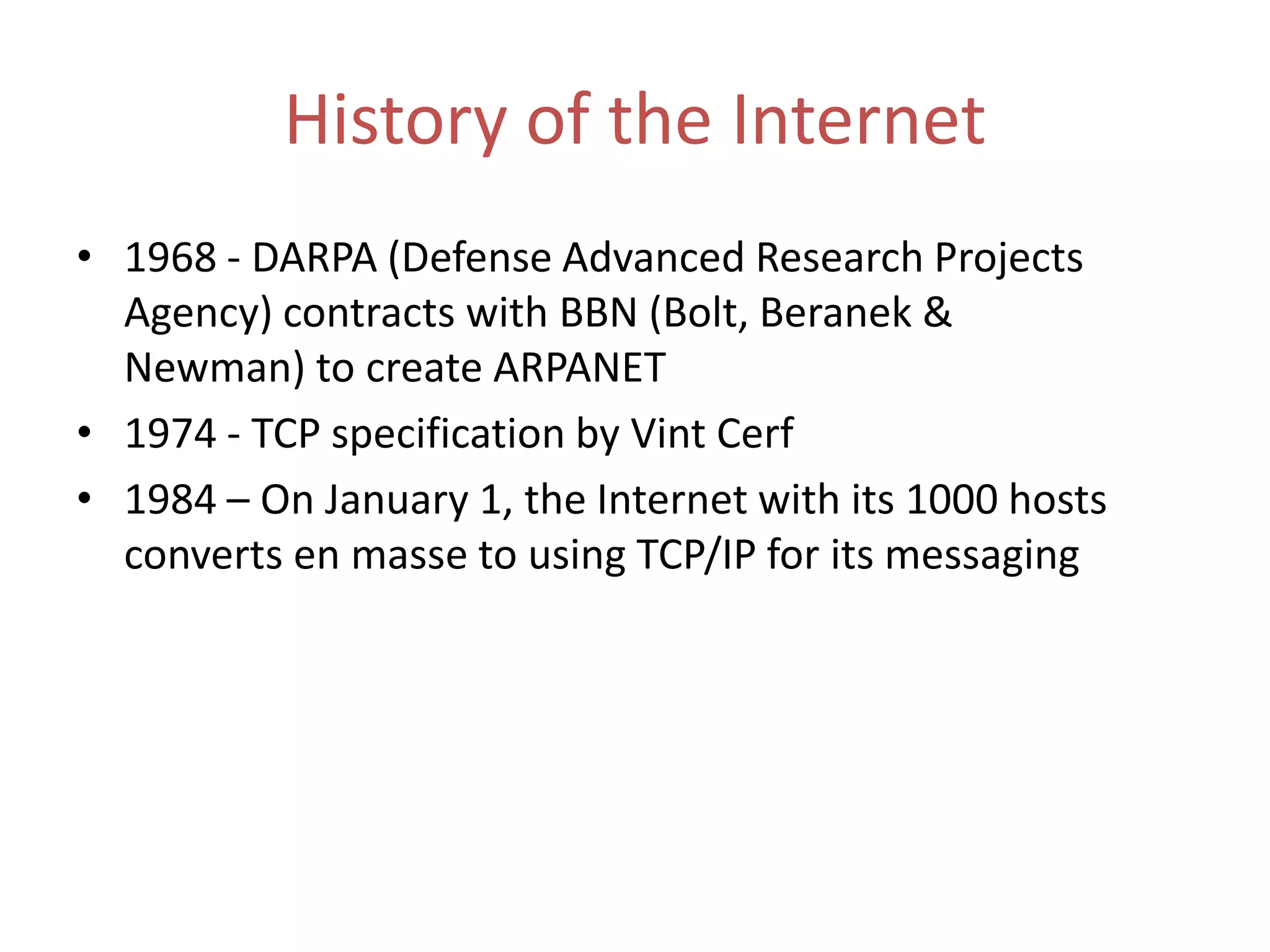 HISTORY OF THE INTERNET | PPTX