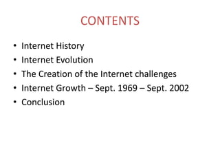 HISTORY OF THE INTERNET | PPTX