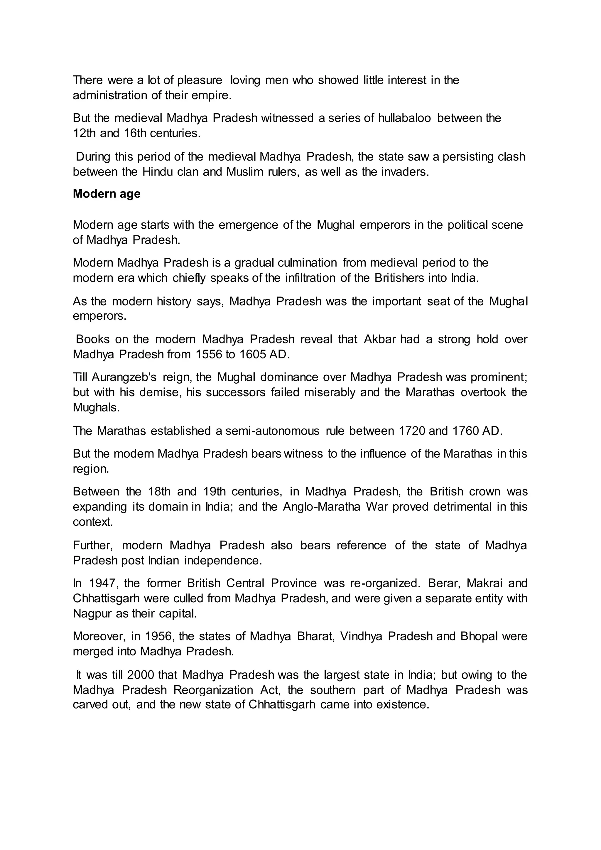 Brief history of m.p | DOCX