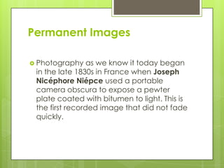 Brief history of photography | PPTX