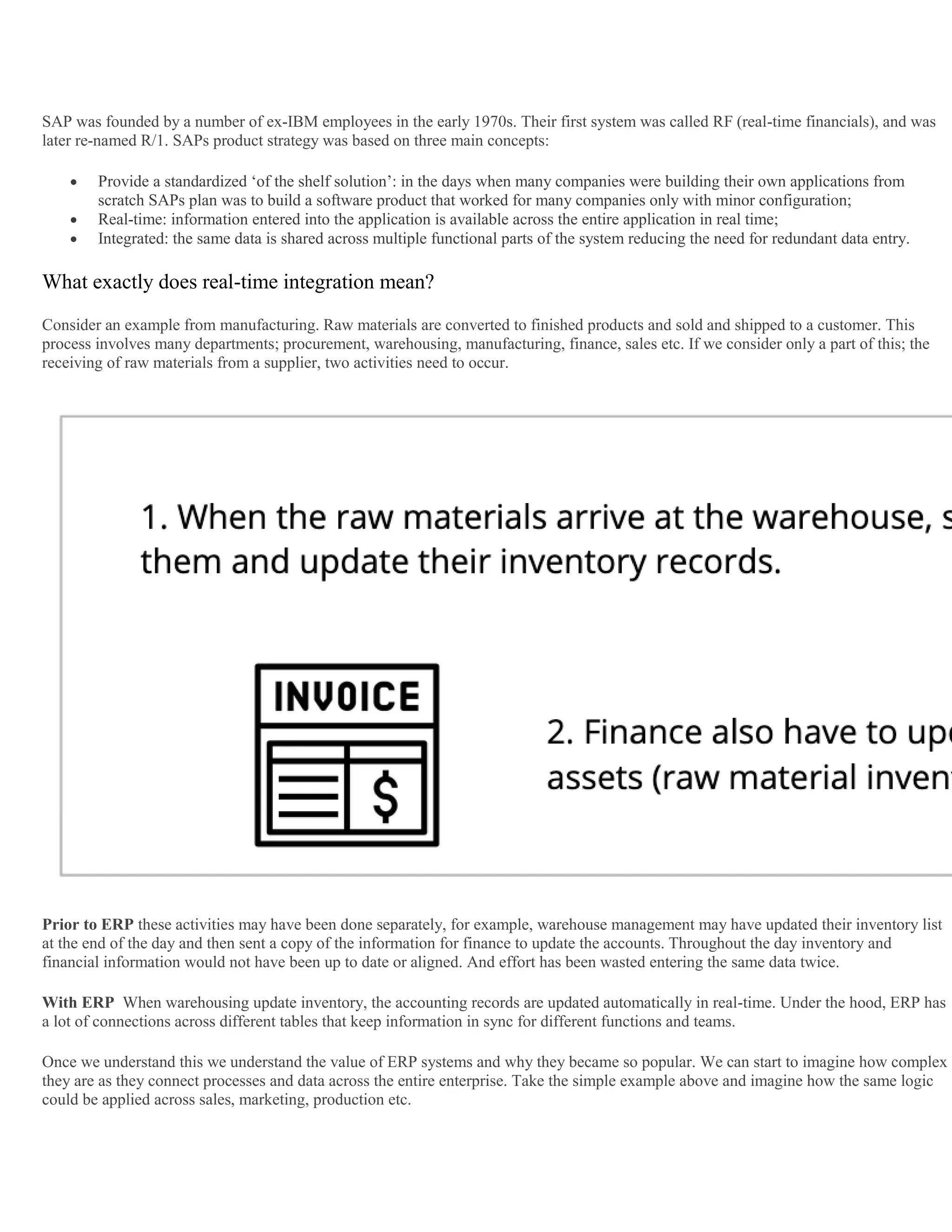 brief history of SAP and ERP.docx | Databases | Computer Software and Applications
