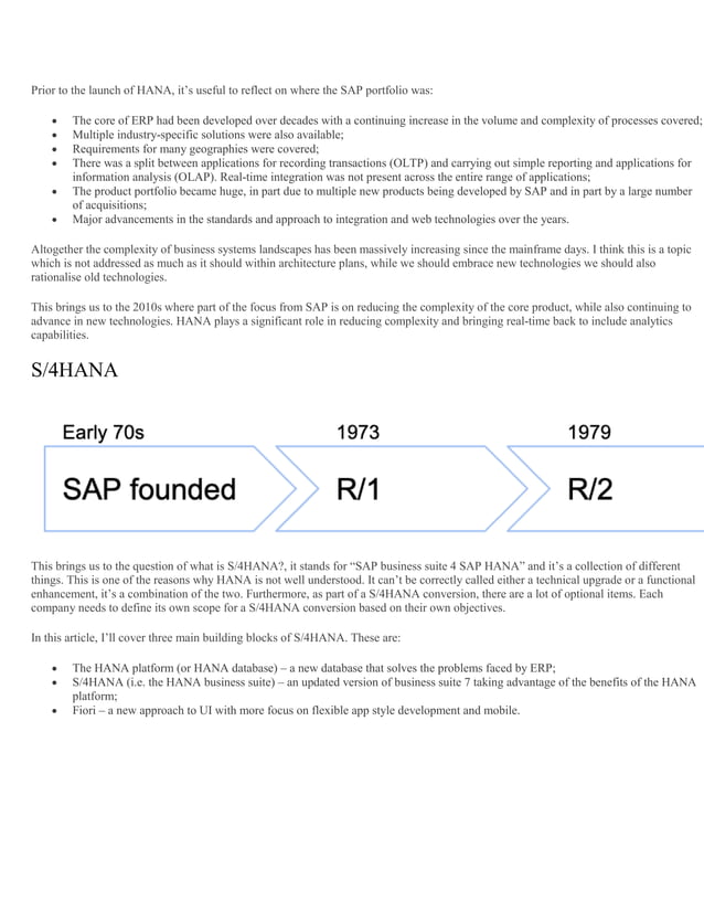 brief history of SAP and ERP.docx | Databases | Computer Software and Applications