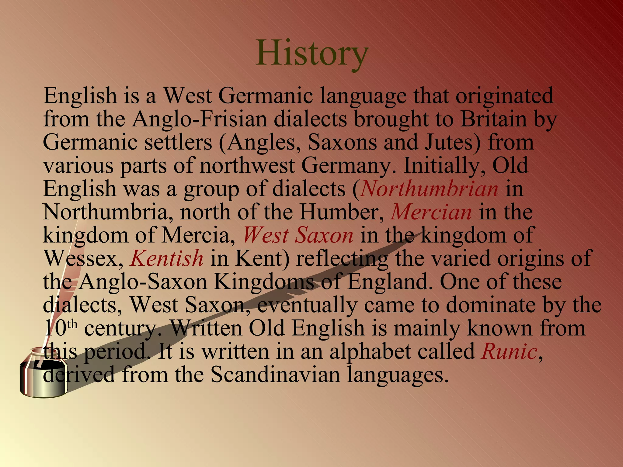 Brief history of the english language | PPT