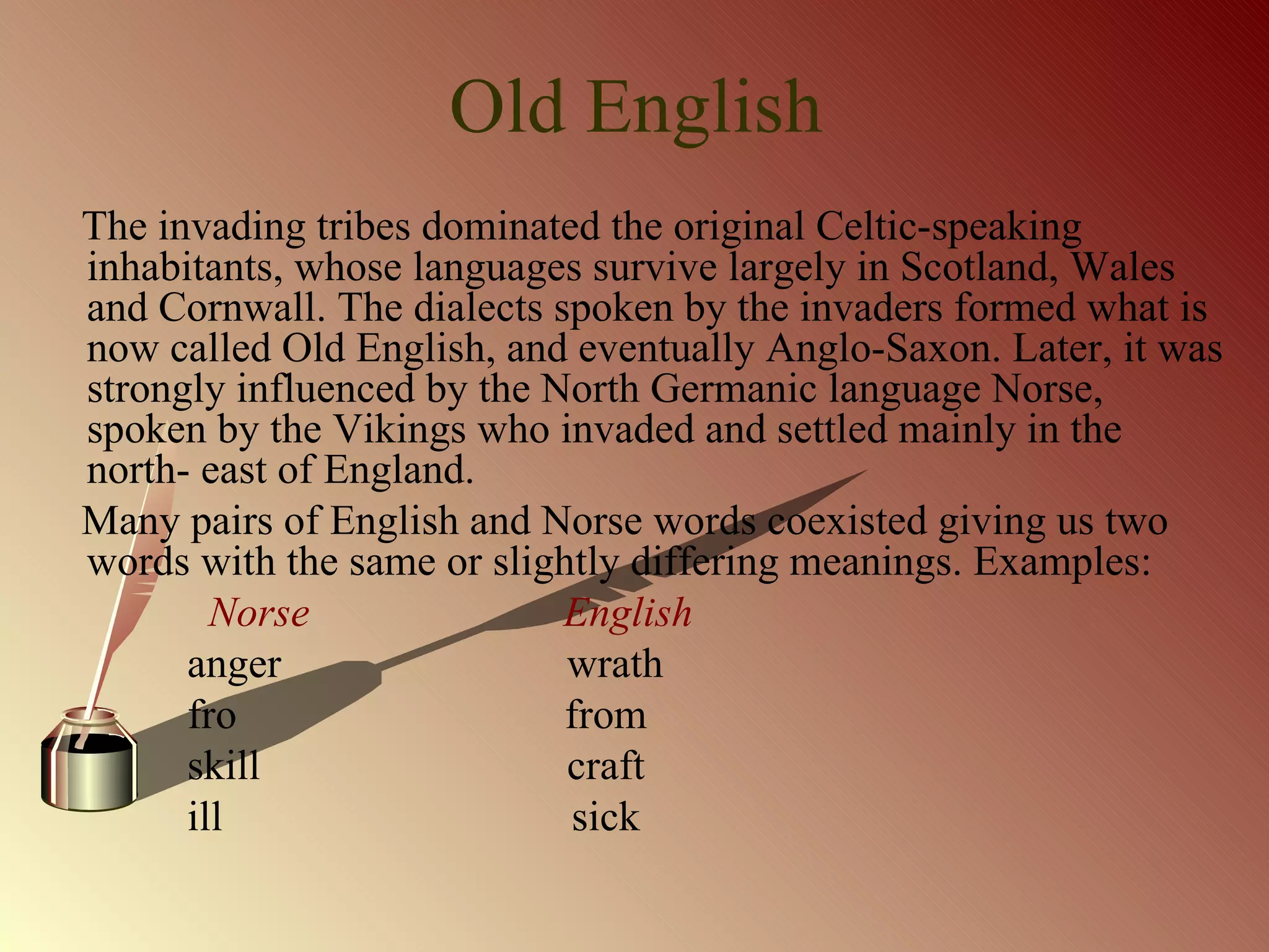 Brief history of the english language | PPT