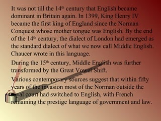 Brief history of the english language | PPT