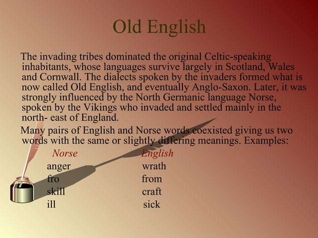 Brief history of the english language | PPT