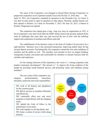 Brief History of the Sacred Heart Savings Cooperative | PDF