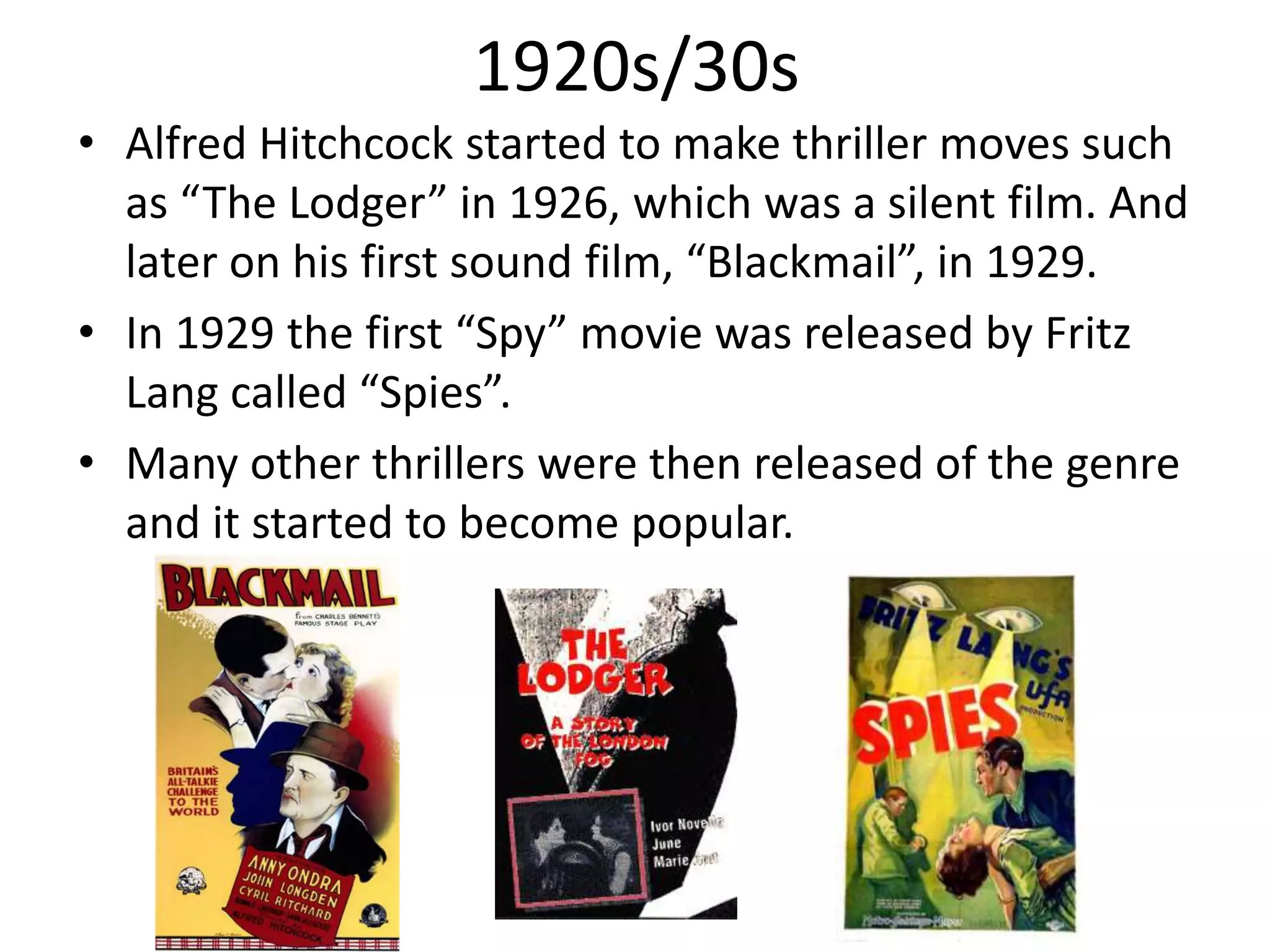 A Brief History of Thriller Films | PPT