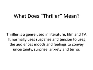 A Brief History of Thriller Films | PPT