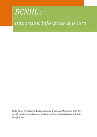 Brief info BCNHL Door Body Issues | PDF