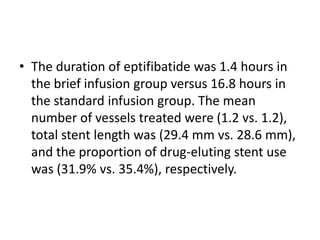 Brief Infusion Of Eptifibatide Following Percutaneous Coronary ...
