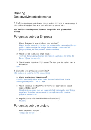 Briefing logo e identidade visual | DOCX