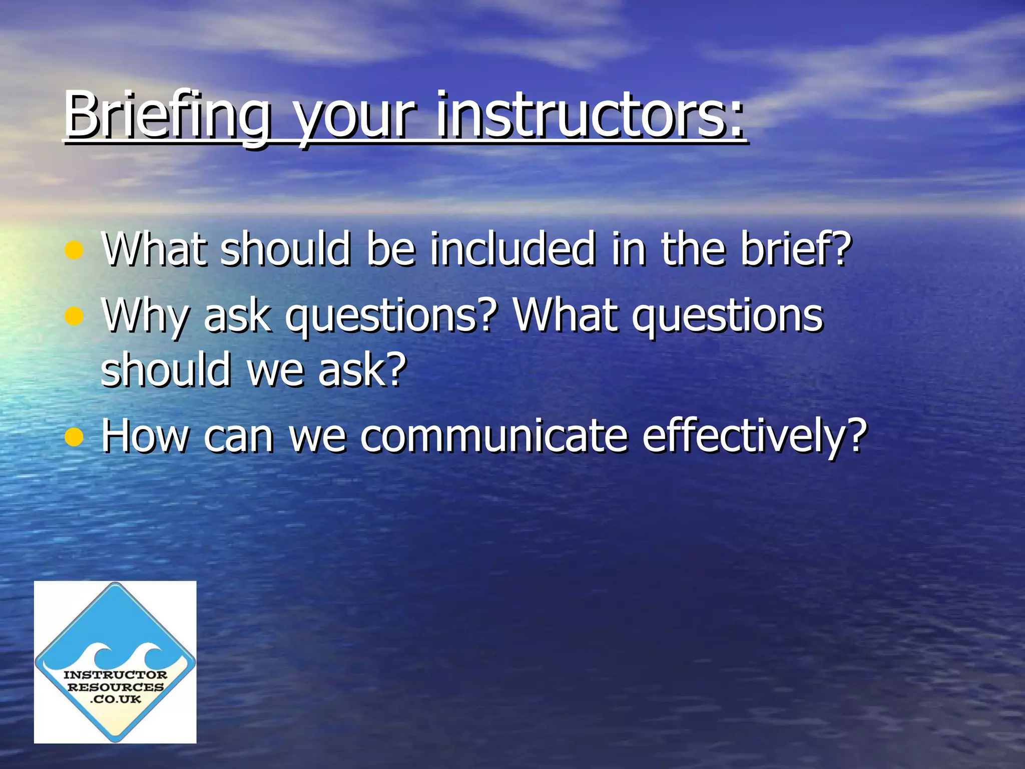 Briefing & debriefing skills | PPT