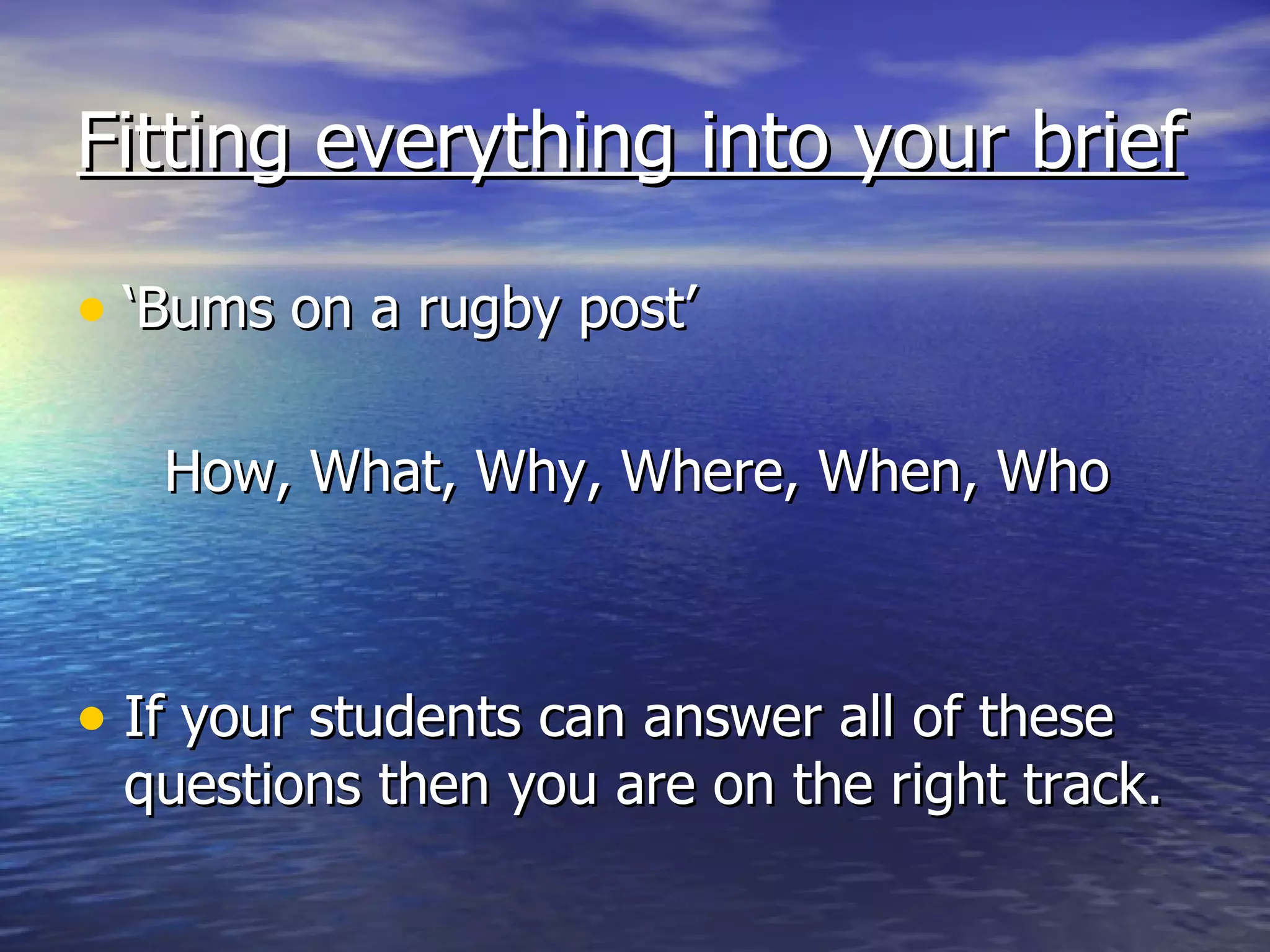 Briefing & debriefing skills pwc | PPT | Education