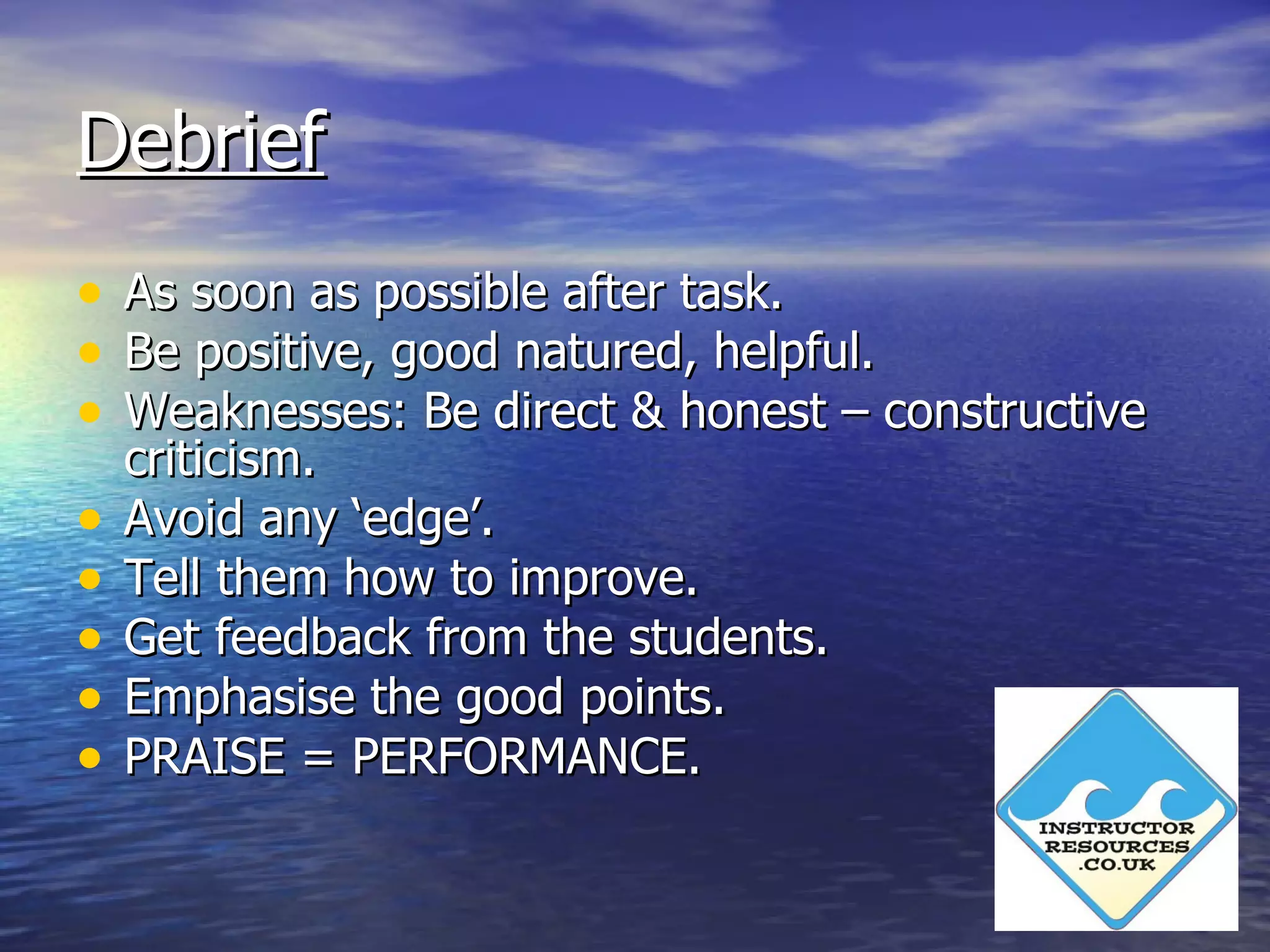 Briefing & debriefing skills pwc | PPT