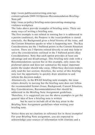 Briefing Note Assignment GuidelinesWeight 15Learning Out.docx