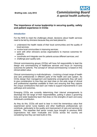 Briefing nurse | PDF | Healthcare Industry | Industries