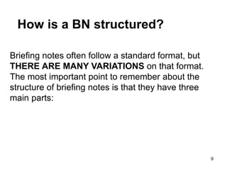 HOW BRIEF NOTES BN ARE USED BY THE EXECUTIVES AT WORKPLACE PPT.ppt