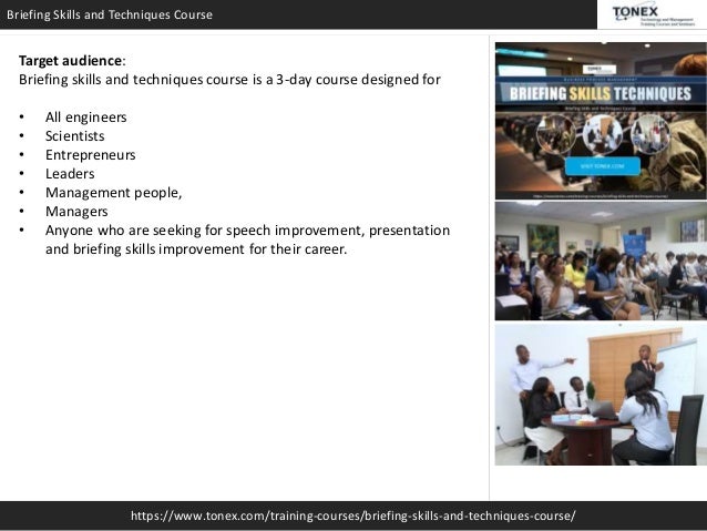 Briefing Skills and Techniques Course : Tonex Training